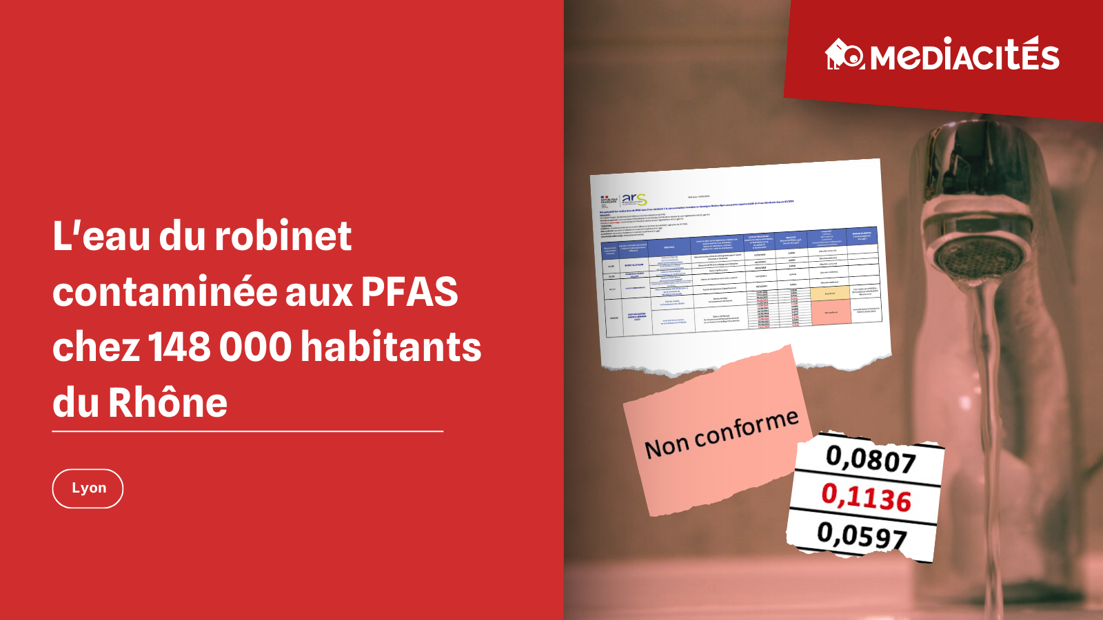 L'eau du robinet contaminée aux PFAS chez 148 000 Rhodaniens